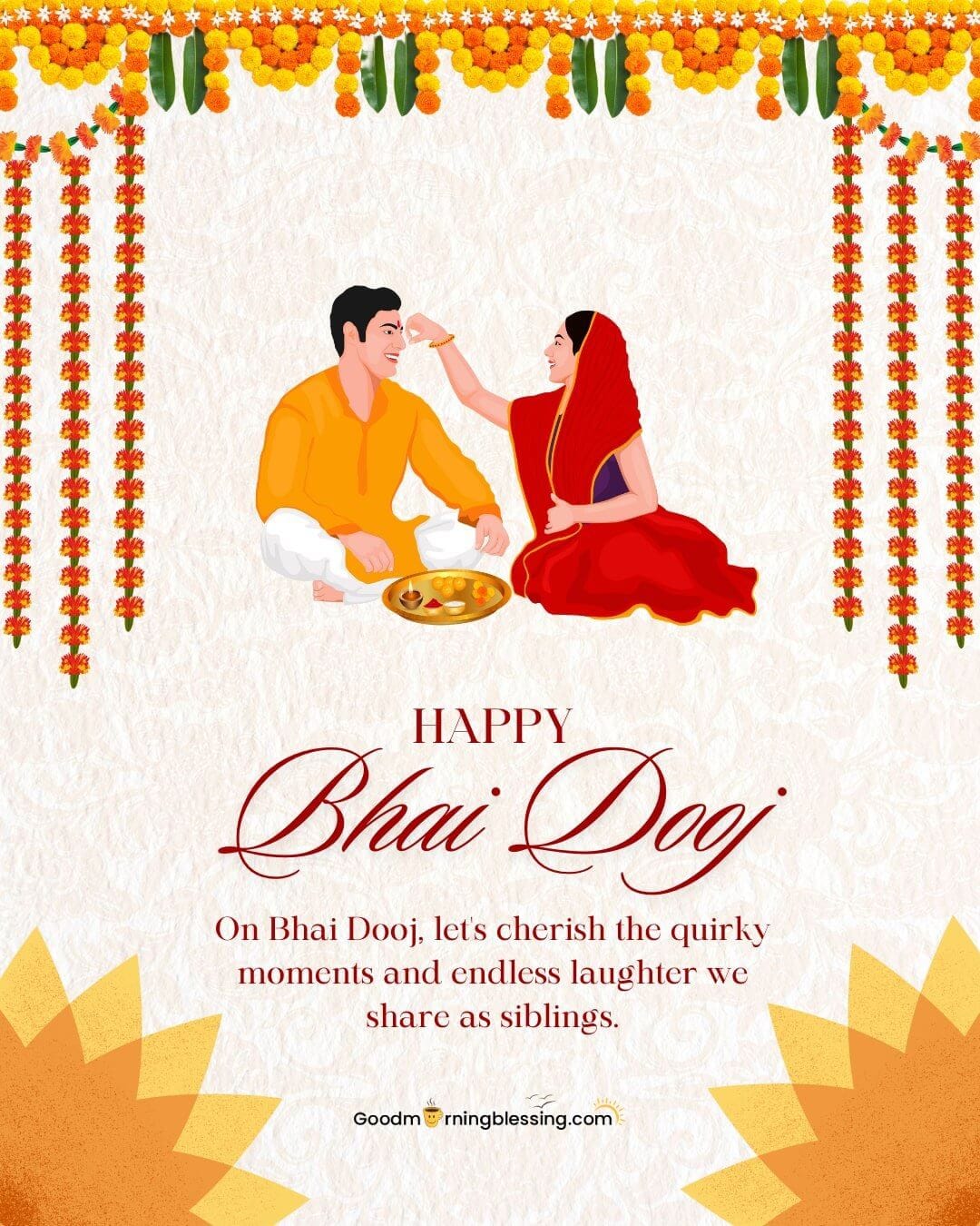 Best Bhai Dooj Wishes and Greeting 2025 | goodmorningblessing.com